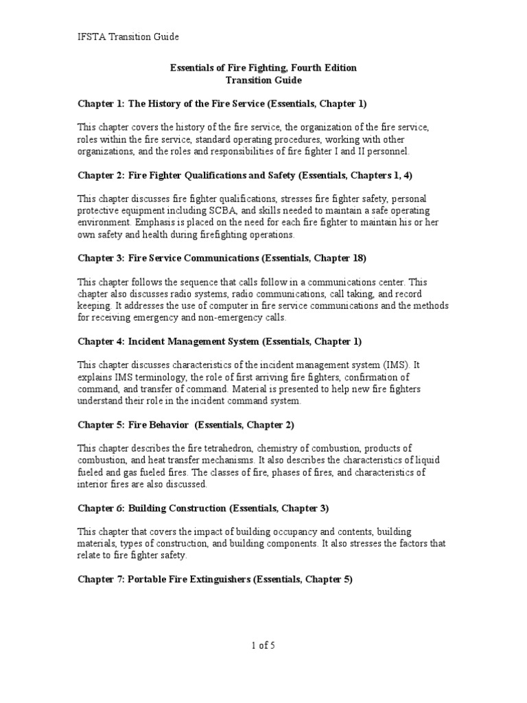 IFSTA Transition Guide 5 Edicion | PDF | Firefighter | Dangerous Goods