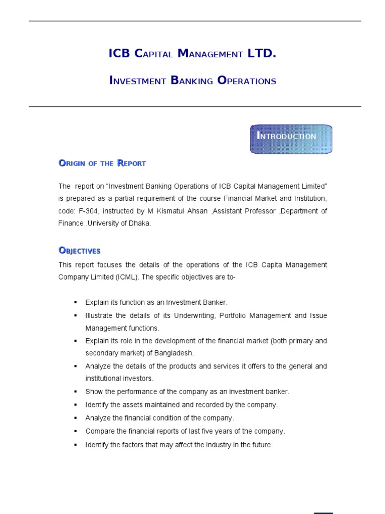 Icb Capital Management LTD | PDF | Closed End Fund | Mutual Funds