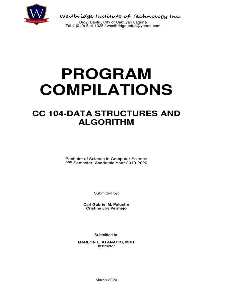 Final Project Dsa | PDF | Array Data Structure | Subroutine
