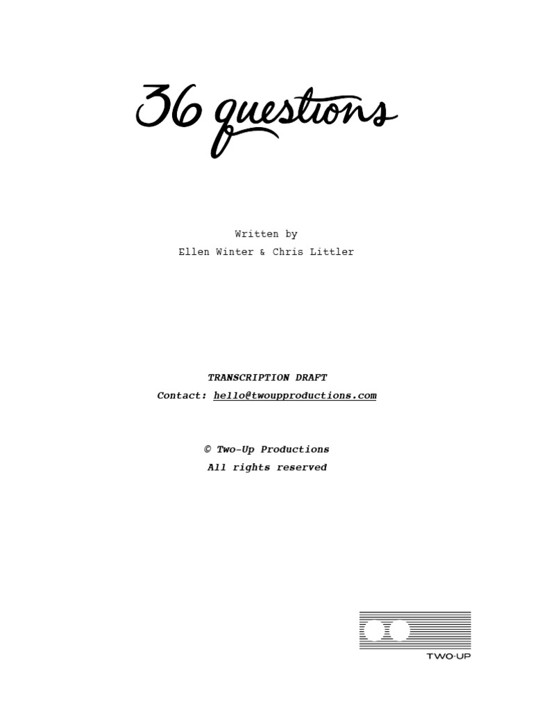 36 Questions Transcript | PDF