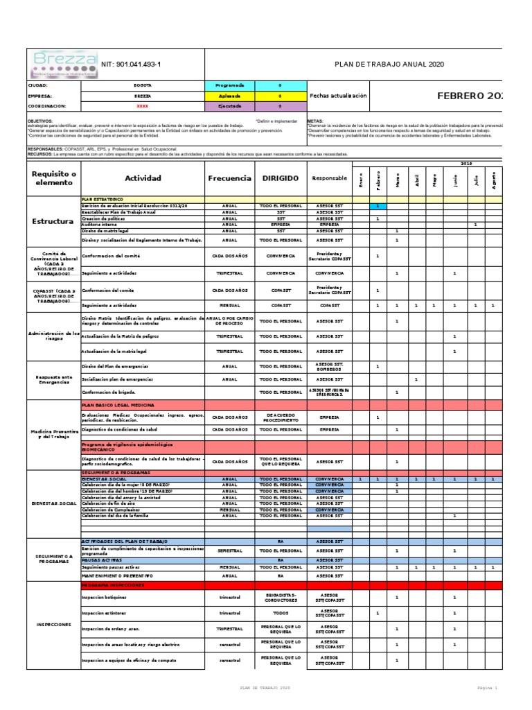 DOC-004 Plan de trabajo anual | Seguridad y salud ocupacional | Salud pública | Prueba gratuita ...