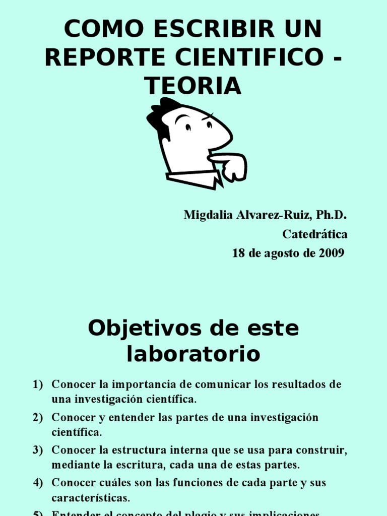 Como Se Escribe Un Reporte Científico Pdf Sumario Abstracto