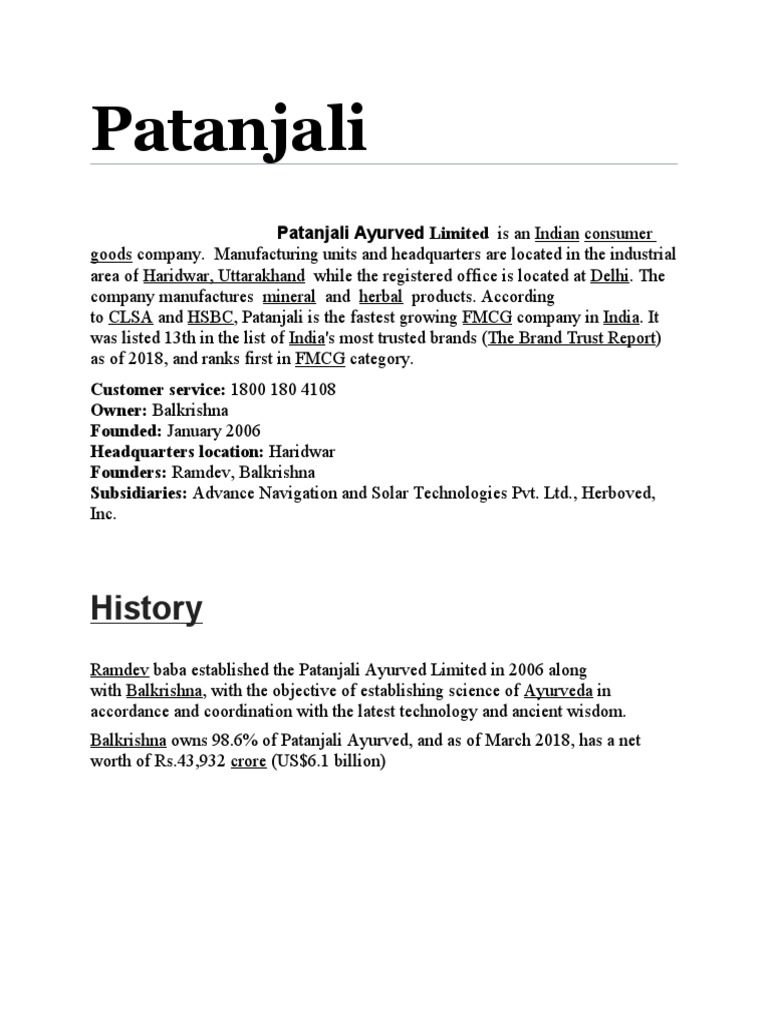 Patanjali Ayurved | PDF | Wellness | Medical