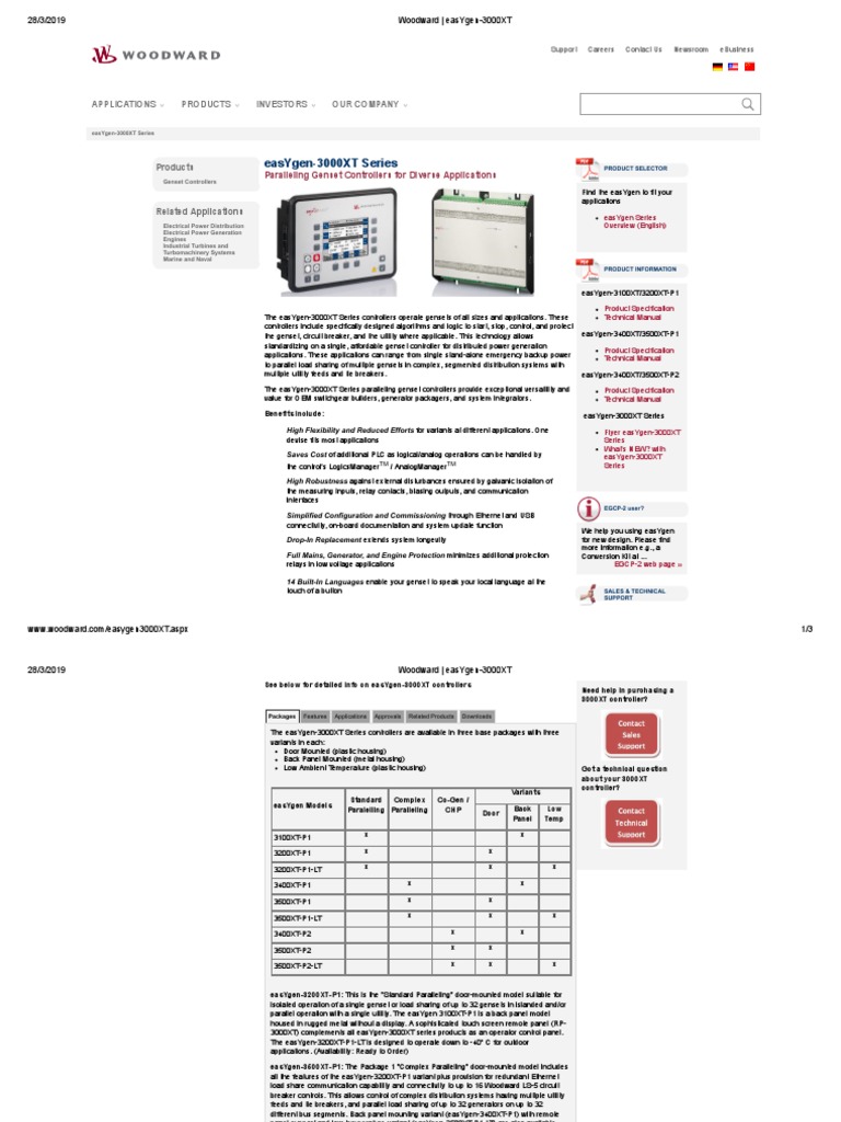 Woodward - easYgen-3000XT | PDF | Programmable Logic Controller ...