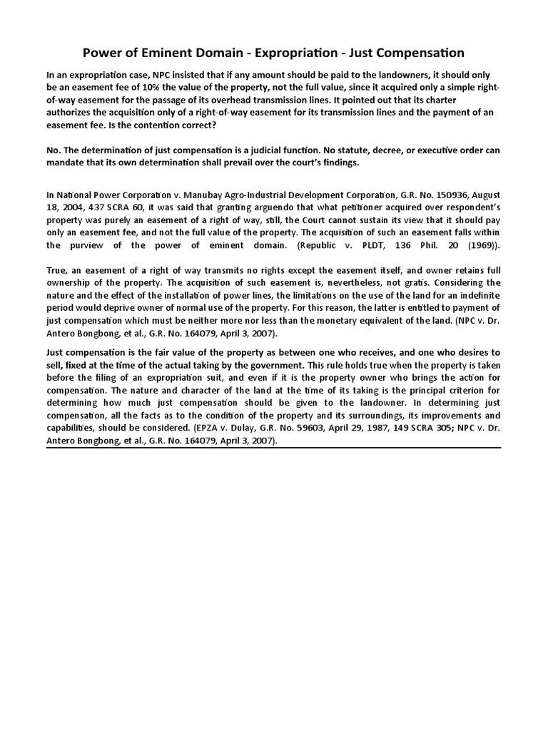 Eminent Domain | PDF | Eminent Domain | Easement