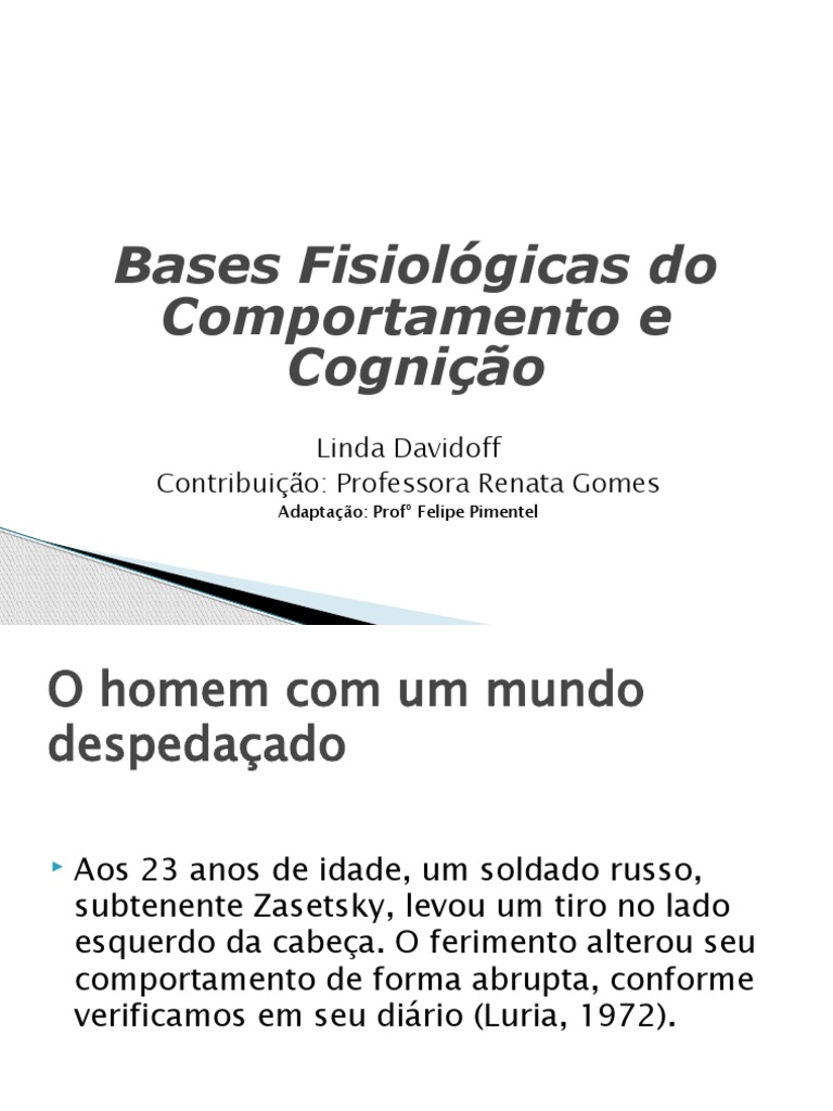 Bases Fisiológicas do Comportamento Humano | PDF | Neurotransmissor ...