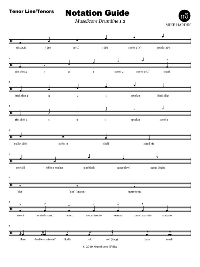 Notation Guide - MDL Tenor Line | PDF | Musical Instruments