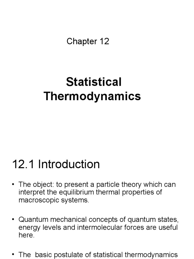 4 Statistical Thermodynamic | PDF | Applied Statistics | Quantum Mechanics
