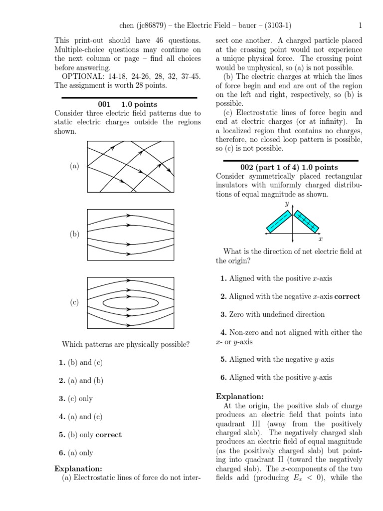 AP Physics E/M Electric Field Quest | PDF | Electric Field | Electrostatics