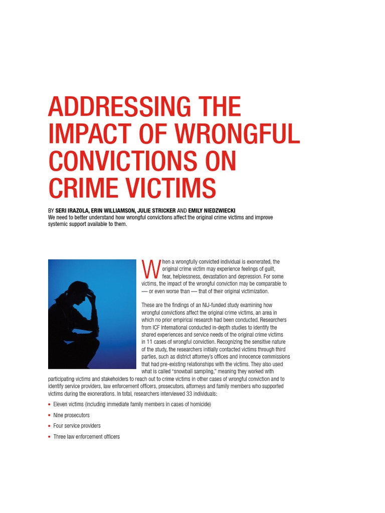 Addressing The Impact of Wrongful Convictions On Crime Victims | PDF ...