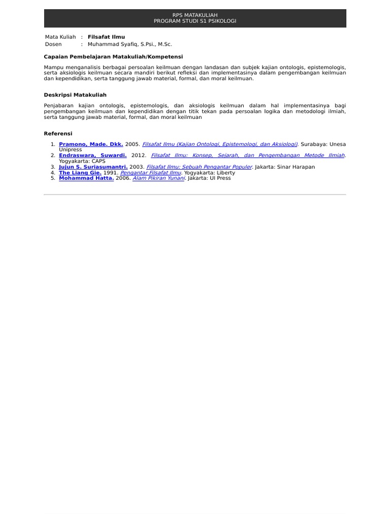 Filsafat Ilmu | PDF | Filsafat | Sains & Matematika