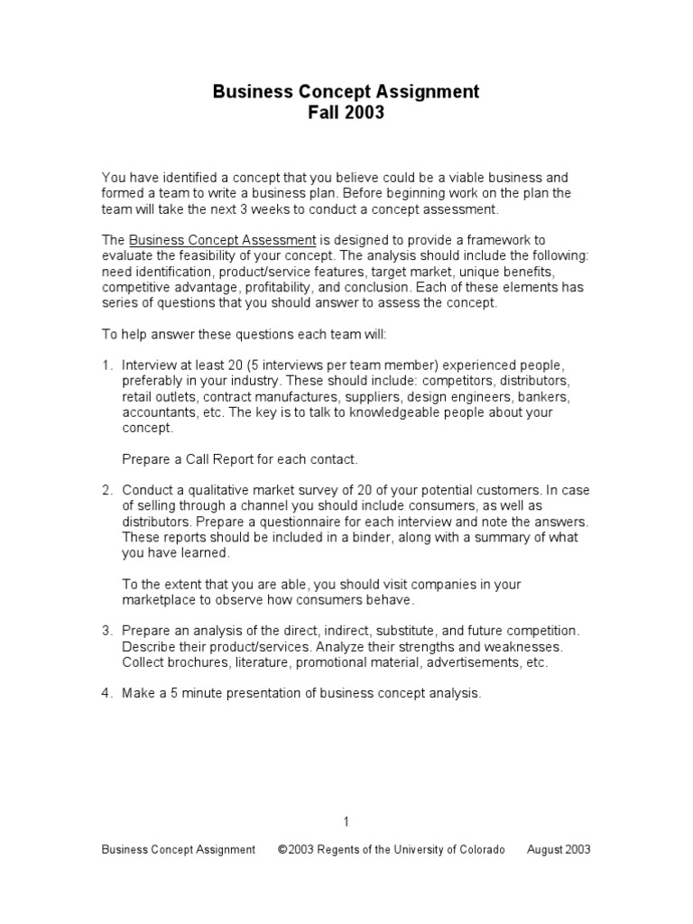 Business Concept Assignment | PDF | Competitive Advantage | Microeconomics