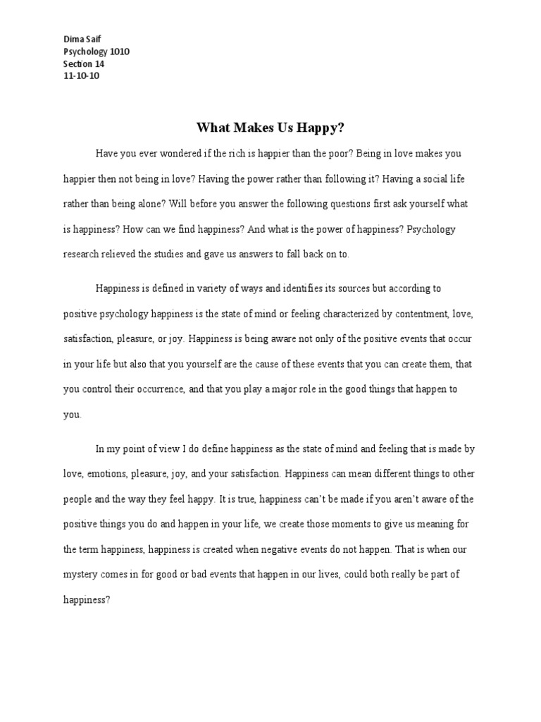What Makes Us Happy | PDF | Contentment | Happiness