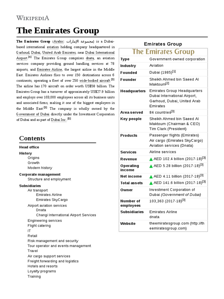 The Emirates Group PDF | PDF | Transport Companies | Airlines