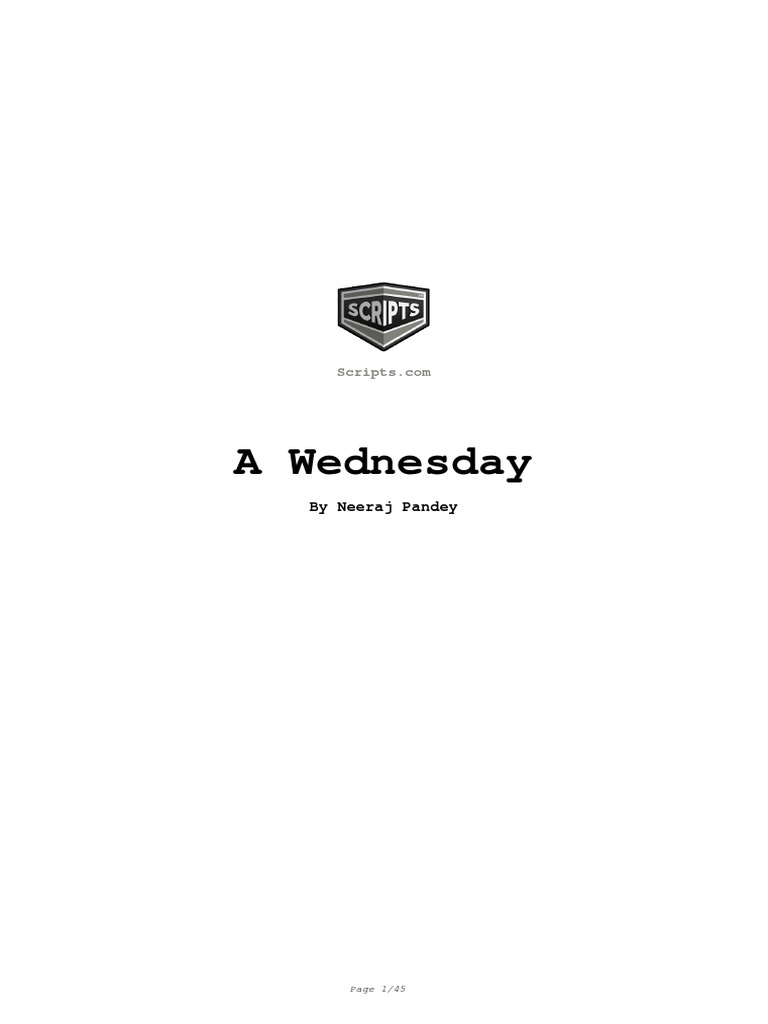 A Wednesday Movie Script in PDF Format PDF | PDF | Al Qaeda | World ...