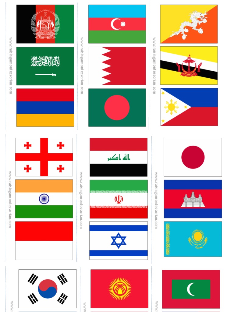 Printables Bendera Negara Asia 2 PDF | PDF
