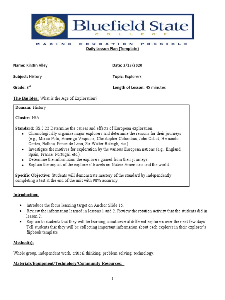 History Lesson Plan 2 | PDF | Lesson Plan | Learning