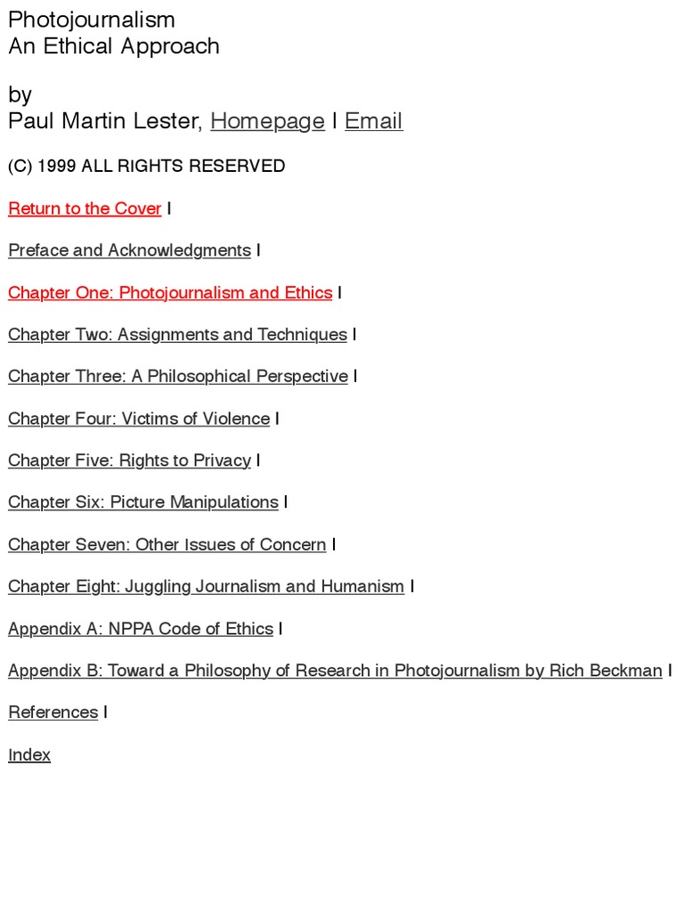 Ethical Practices in Photojournalism | PDF