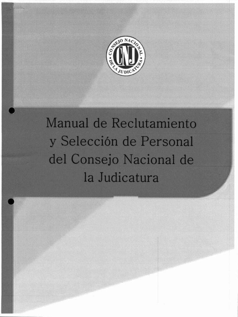 Manual de Reclutamiento y Seleccion de Personal Del CNJ PDF | PDF ...