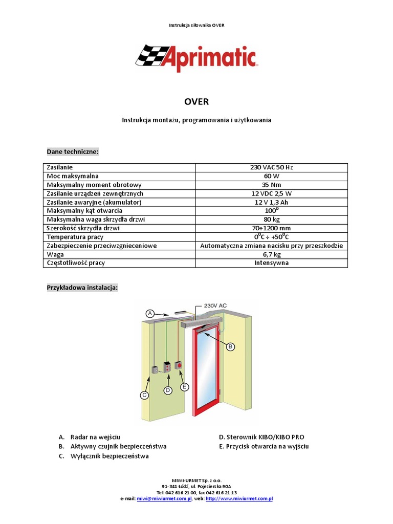 Aprimatic OVER - PL | PDF