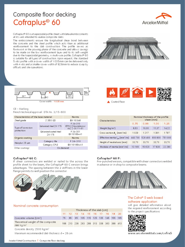 Datasheet Cofraplus 60 | PDF | Architectural Design | Architecture