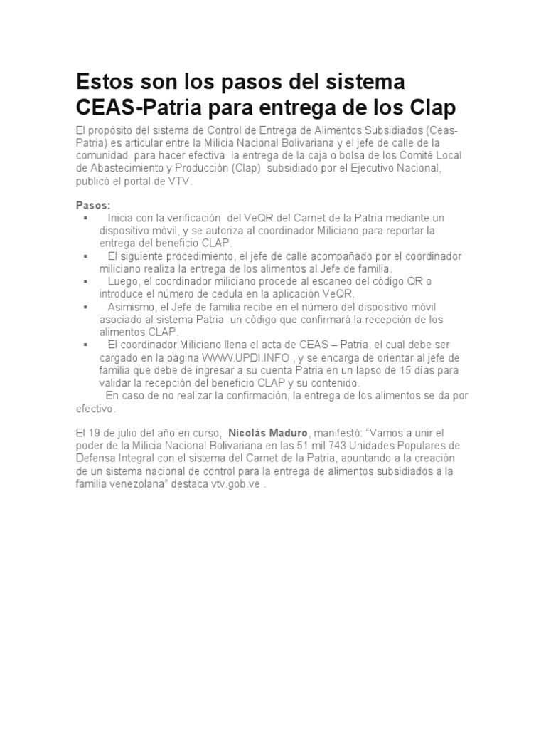 Estos Son Los Pasos Del Sistema CEAS | PDF