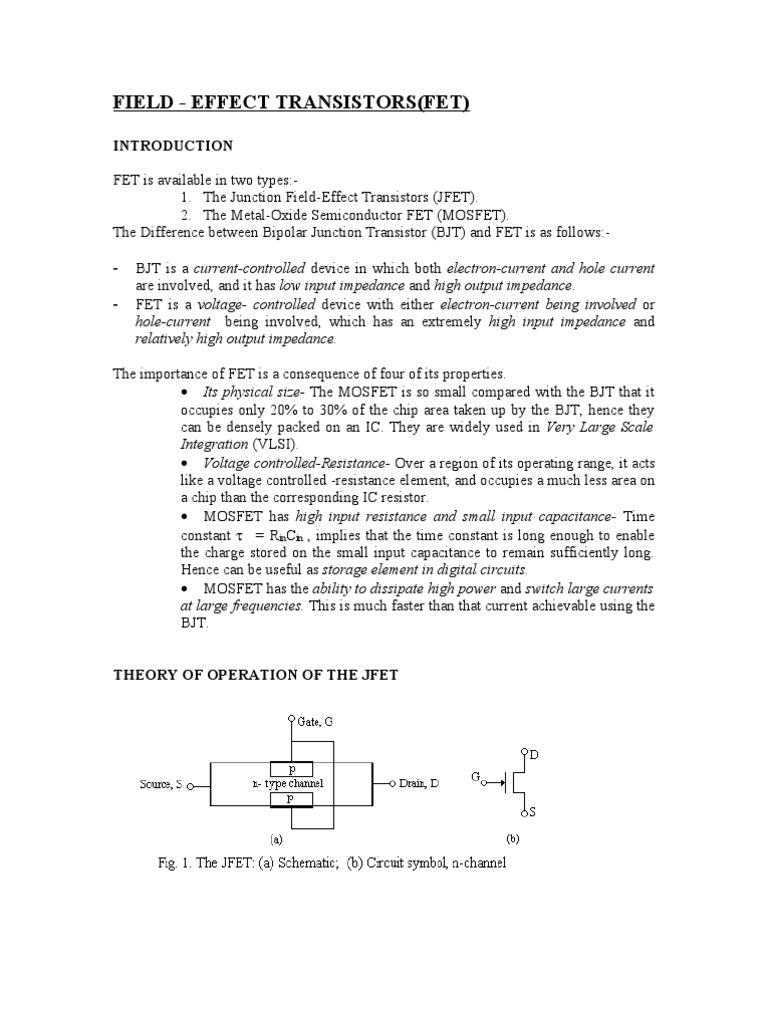 Field Effect Transistors | PDF | Field Effect Transistor | Mosfet