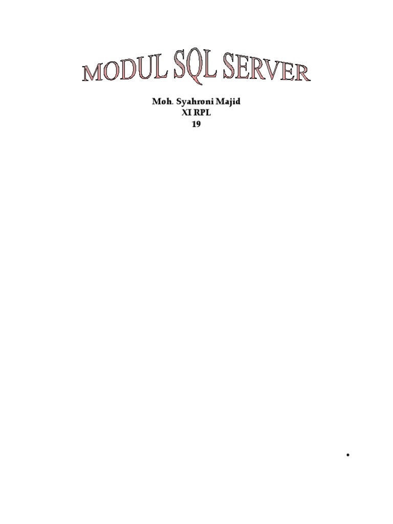 Modul SQL Server | PDF