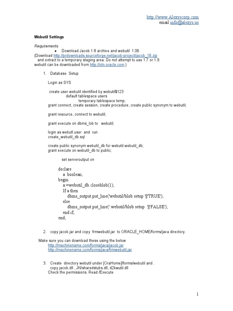 Oracle Webutil Configuration Download Free Pdf Java Programming Language Computer File
