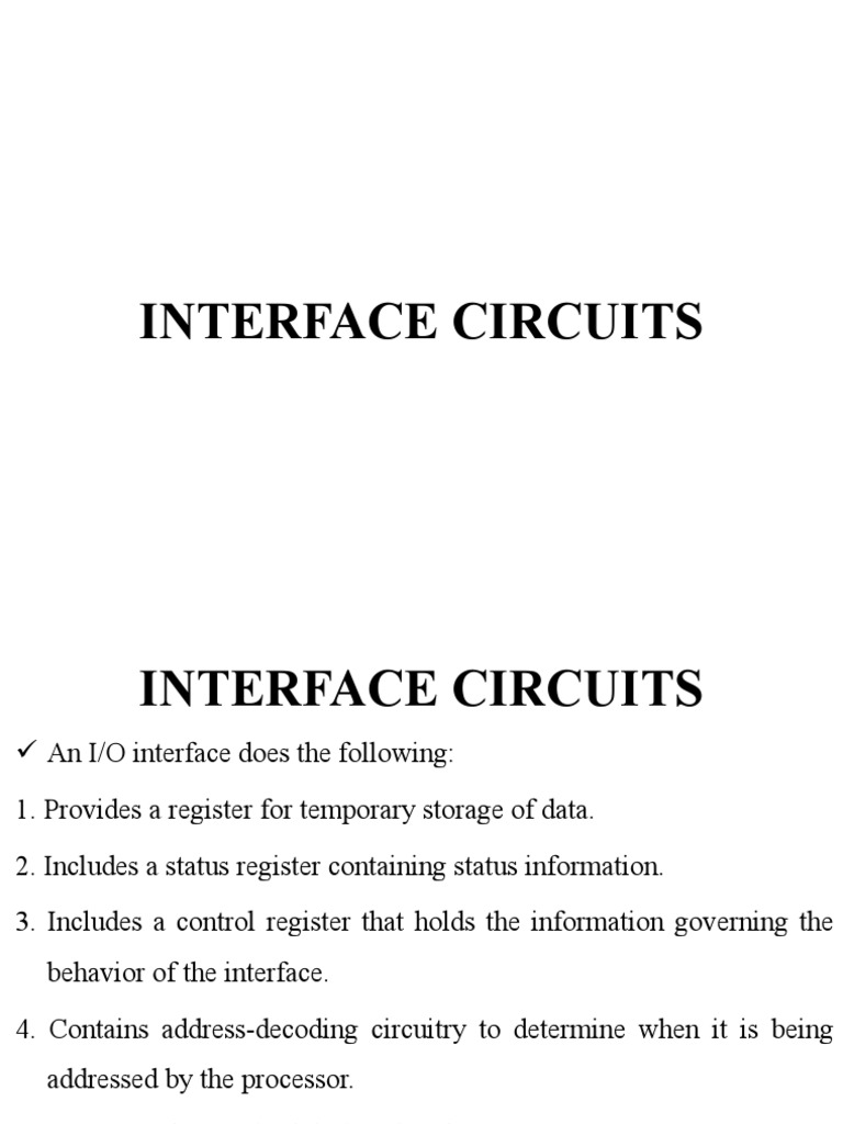 4.5 Interface Circuits | PDF | Input/Output | Central Processing Unit