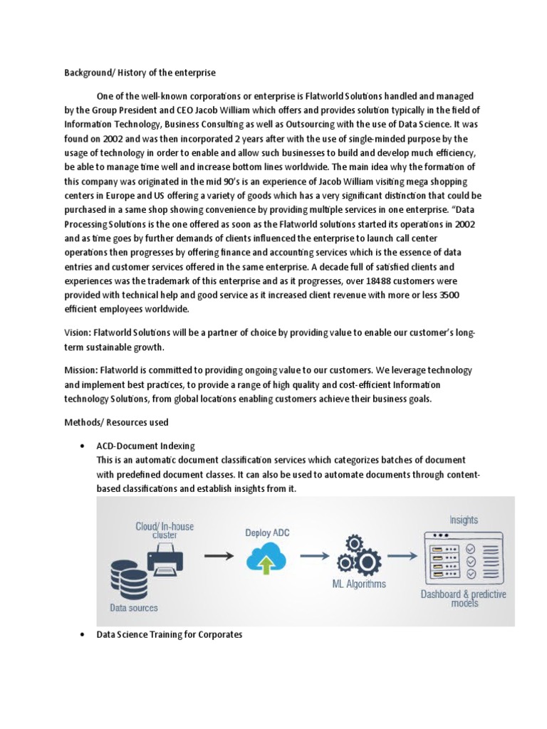 A History of Flatworld Solutions: Leveraging Technology and Data Science to Provide Value and ...