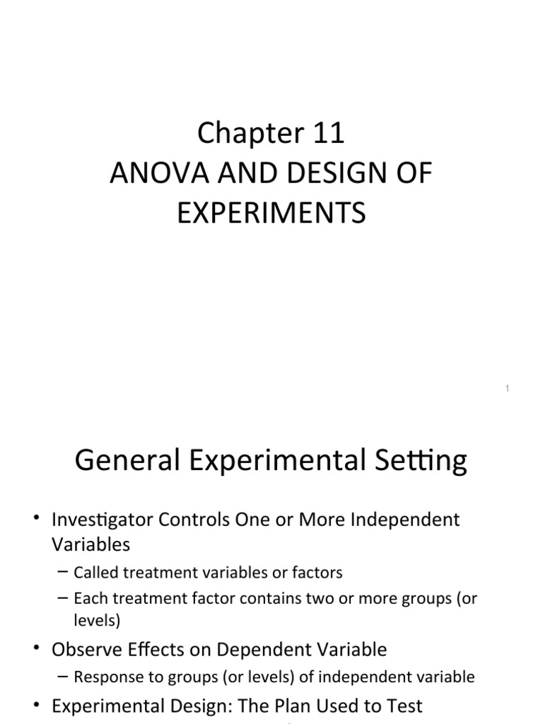 Anova and Design of Experiments