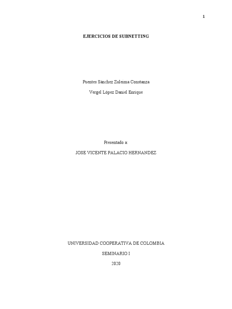 Ejercicios de Subnetting: Soluciones y Análisis | PDF | Dirección IP | Estándares de internet