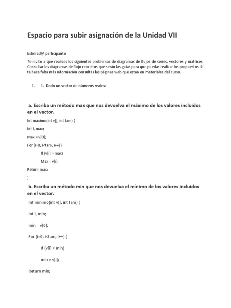 Métodos en Java para Vectores y Matrices | PDF | Matriz (Matemáticas) | Algoritmos y Estructuras ...