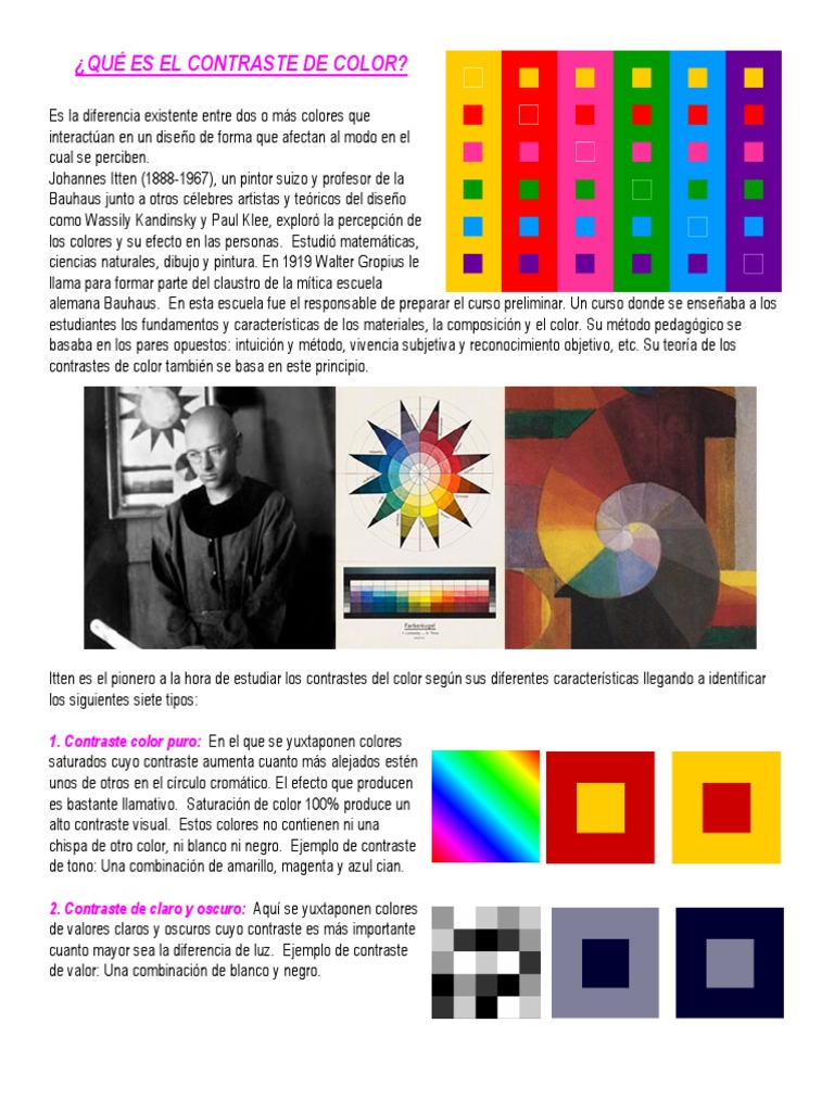 Tipos de Contraste de Color | PDF | Color | Blanco