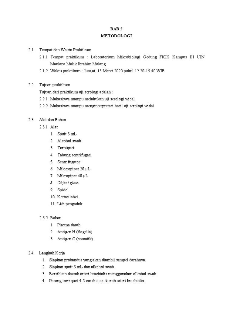 Laporan Praktikum Serologi Bab 2 | PDF | Griya & Taman | Sains & Matematika