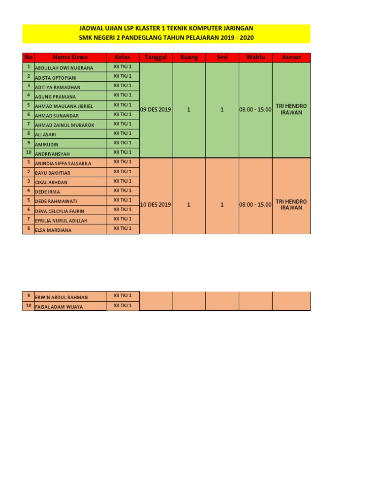 Jadwal LSP - MM | PDF