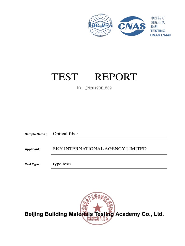 Lab Test Report For Optical Fibre - Jorge PDF | PDF | Attenuation ...
