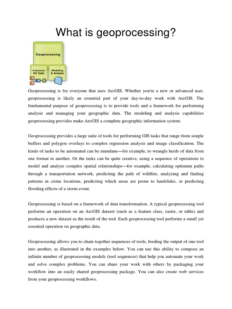 Geoprocessing | PDF | Arc Gis | Geographic Information System