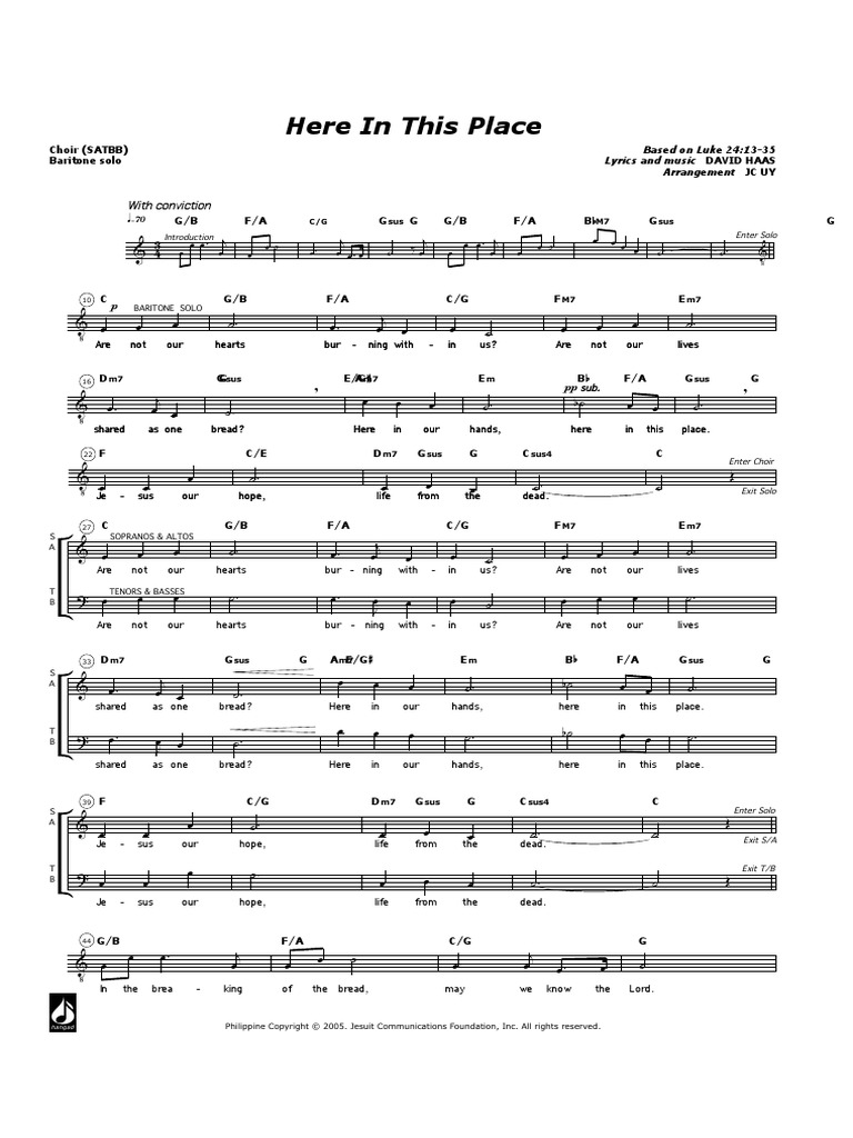 Here in This Place | PDF | Music Theory | Music Performance