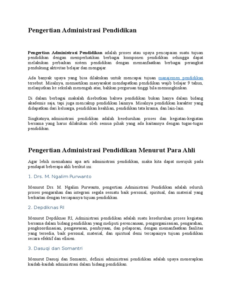 Administrasi Pendidikan | PDF