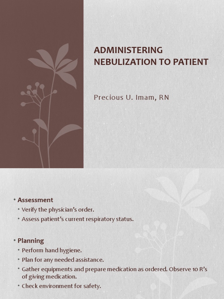 Administering Nebulization: A Guide | PDF | Wellness | Science ...