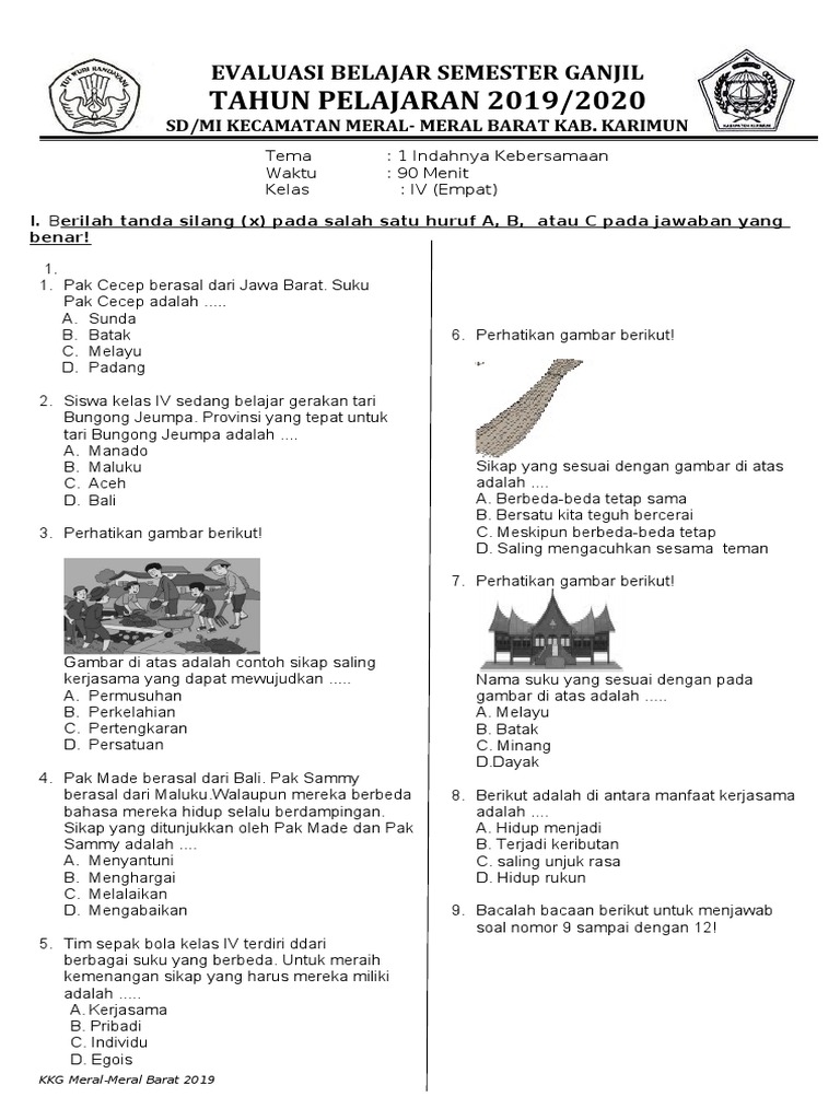 Pas Tema 1 Kelas 4 B.iroh | PDF