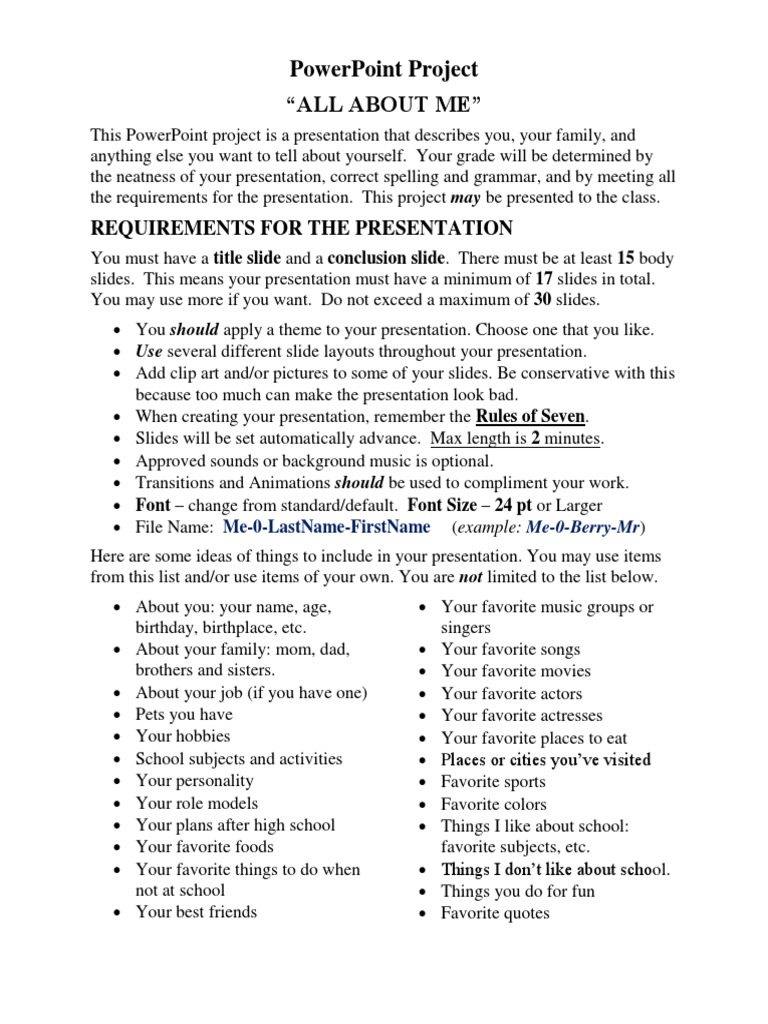 Ppt-All About Me | PDF | Microsoft Power Point