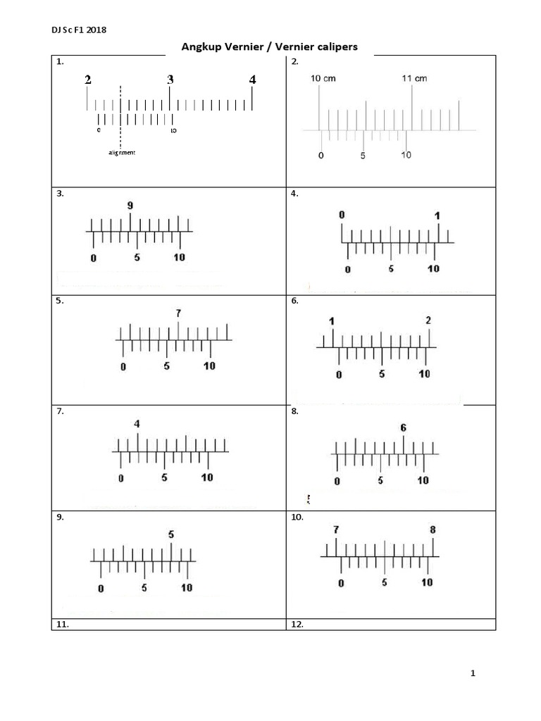Vernier Caliper Handout | PDF