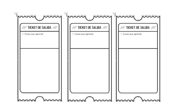 Plantilla De Ticket De Salida En Formato Pdf Plantilla Hoja De Trabajo