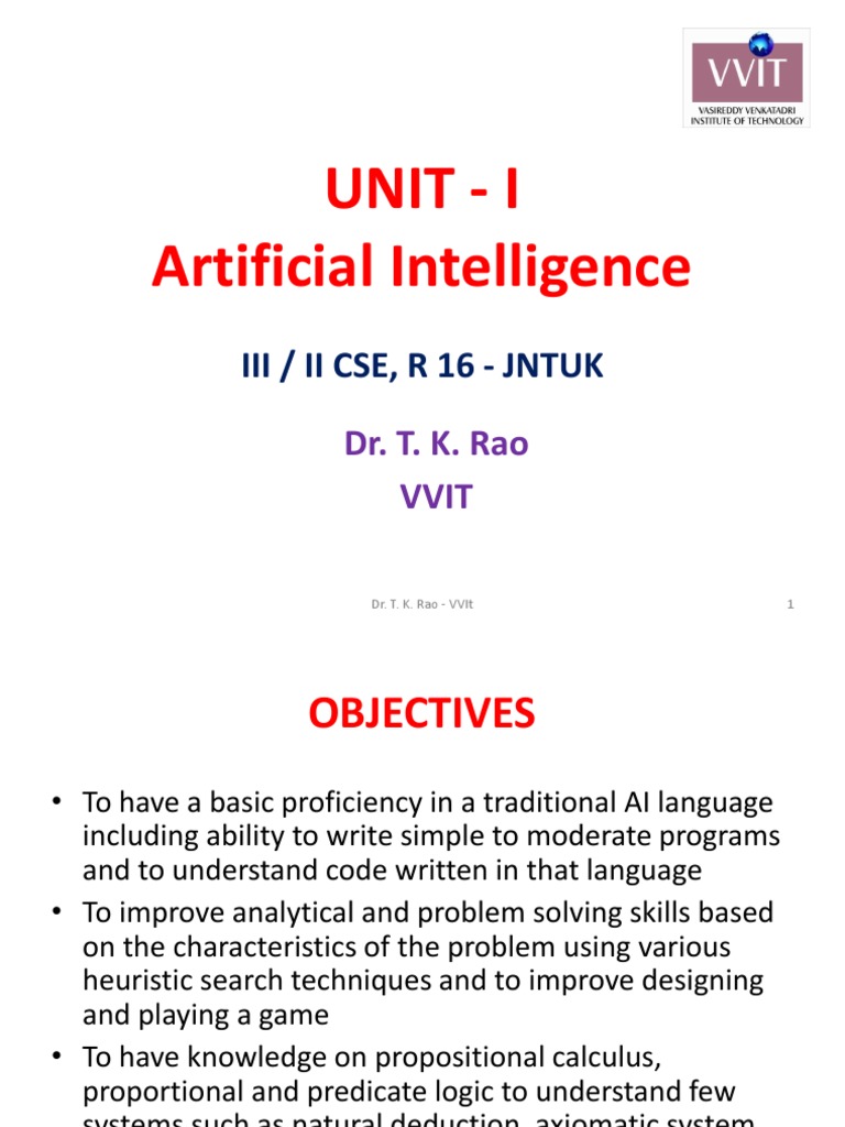 Ai - Unit I Introduction | PDF | Artificial Intelligence | Intelligence ...