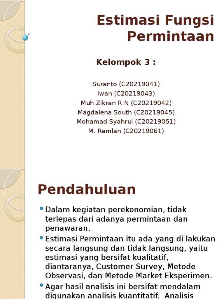 Estimasi Fungsi Permintaan | PDF