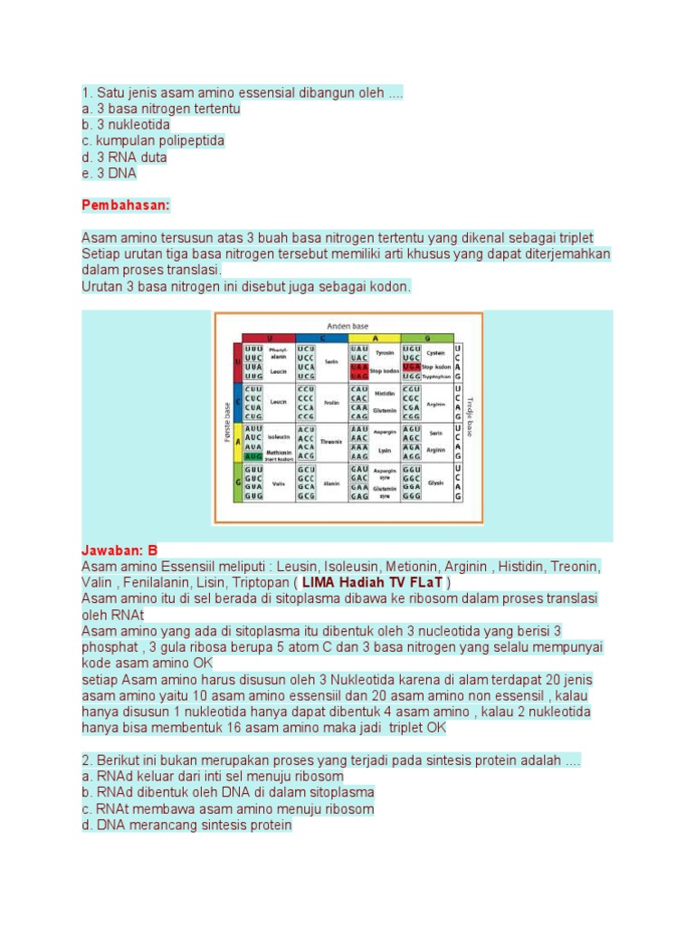 Soal Bio Substansi Genetika | PDF