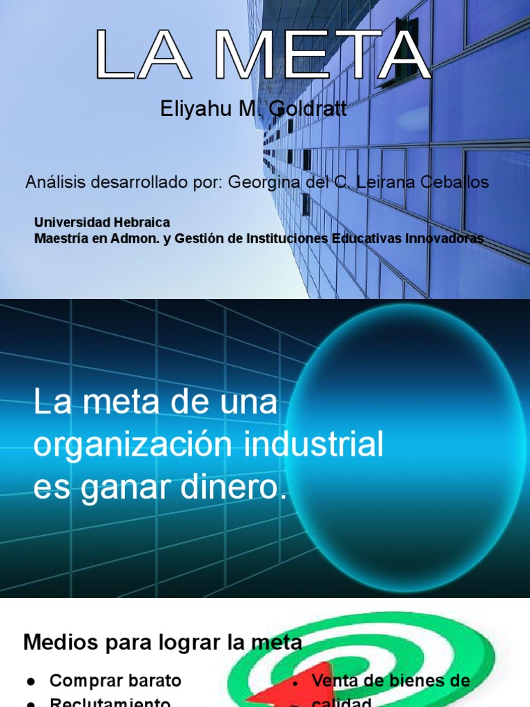 LA META Eliyahu M. Goldratt | PDF | Beneficio (economía) | Valor añadido